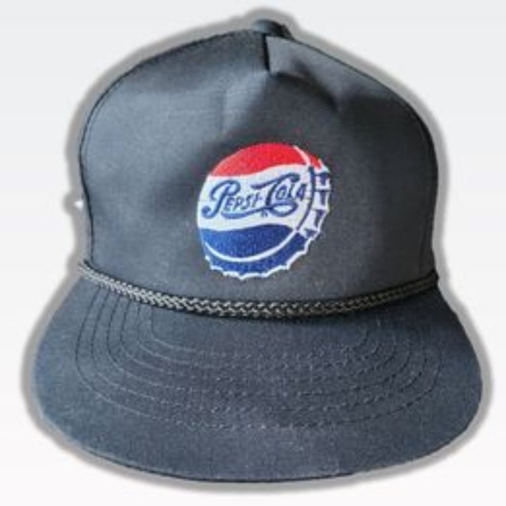 Rare Pepsi-Cola Embroidered Bottle Cap Hat - Gem